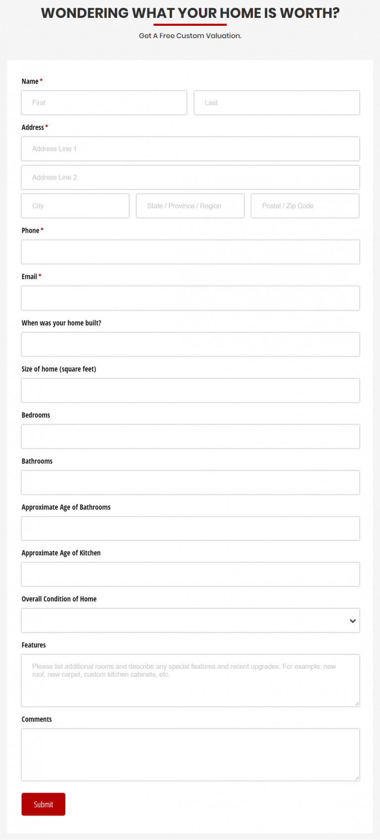 Add A Custom Home Valuation Form To Your Kunversion Site | kvTemplates.com
